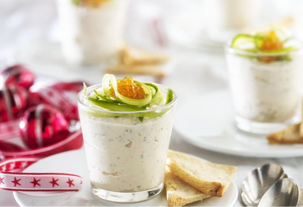 Prawn mousse with cucumber and caviar Recipe | New Idea