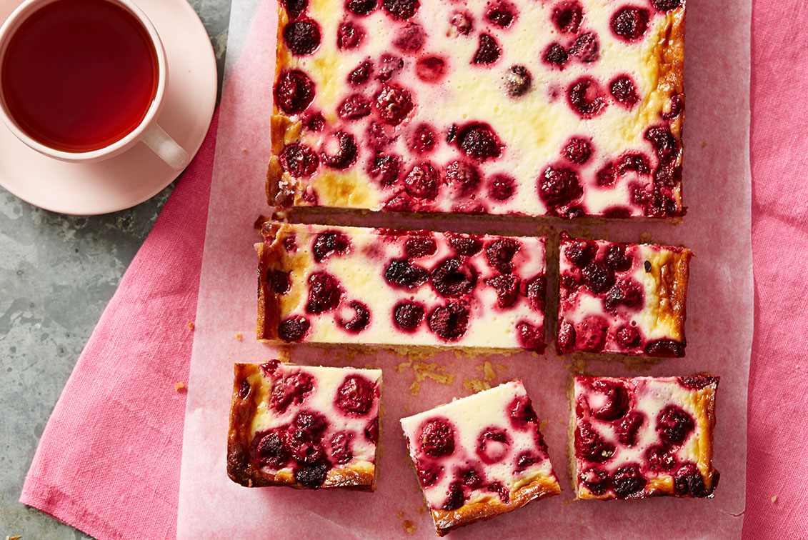 Raspberry Sour Cream Shortbread slice Recipe | New Idea