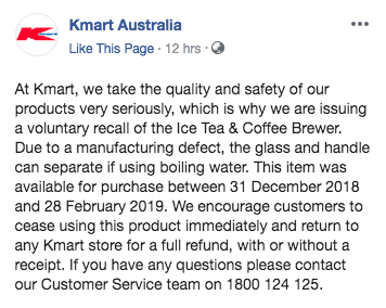 Kmart issues an urgent recall of common kitchen item | New Idea